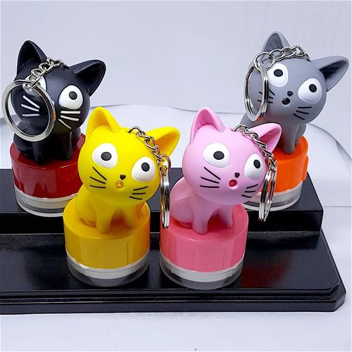 Jual custom stamp / stempel nama Light And Sound karakter Cat - Merah ...
