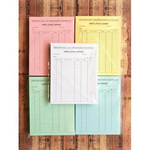 Jual Kartu Stok Barang - Stock Card Warna - Ukuran Setengah Folio isi ...