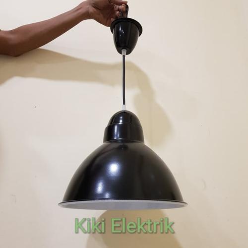 Jual Kap Lampu Gantung Hitam Diameter 30 cm ( Bahan Aluminium ) KOMPLIT !!! - Jakarta Pusat ...