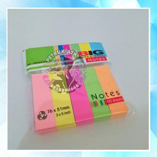 Jual BIG Sticky Notes Pembatas Dan Penanda Kertas Post it 5 Warna ATK ...