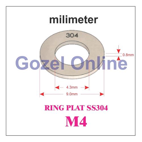 Jual M4 - Ring plat - Plate washer Stainless Steel 304 - 300pcs - Kota ...