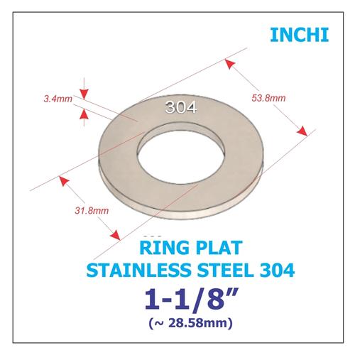 Jual Ring plat ukuran 1-1per8 INCHI - Washer plate Stainless Steel 304 ...