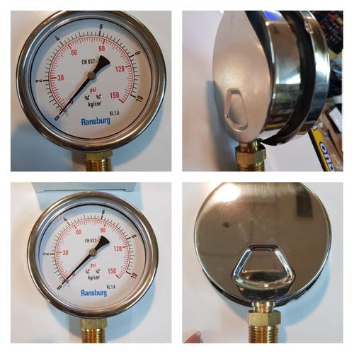 Jual Pressure Gauge RAS 3136 Ransburg 4" Liquid Manometer 2.5 - 600 Kg ...