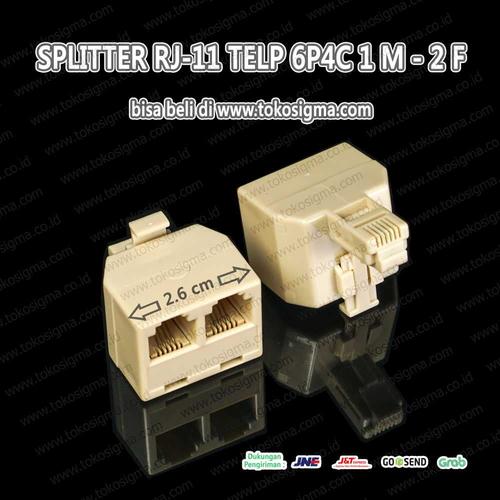 Jual SPLITTER RJ-11 PEMBAGI LINE TELP TELPON 6P4C PSTN 1 Male - 2 ...