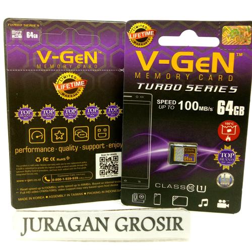 Jual V-GEN Micro SD Vgen 64GB Class 10 TURBO SERIES Memory Card ...