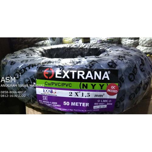 Jual KABEL LISTRIK KAWAT / KABEL EXTRANA NYY 2X1,5@50M/ROLL ( BLACK ...