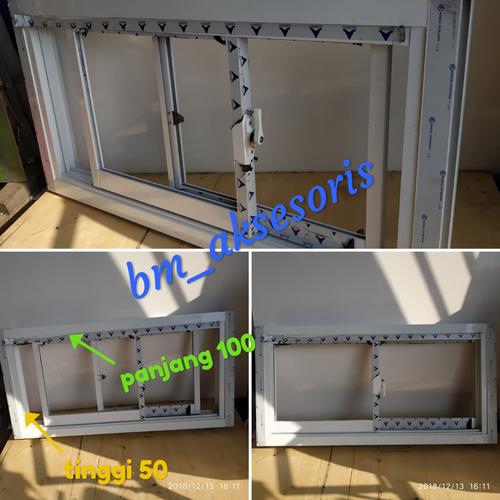 Jual jendela aluminium warna COKLAT/HITAM sliding geser murah promo ...