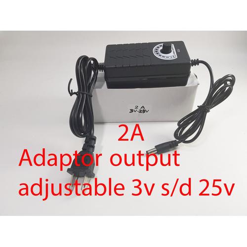 Jual adjustable tegangan 3v s/d 25v dc Adaptor 2A / variable output ...