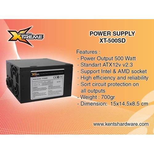 Jual POWER SUPPLY UNIT PSU X-Treme - 500W / XT-500SD - Kota Surabaya ...