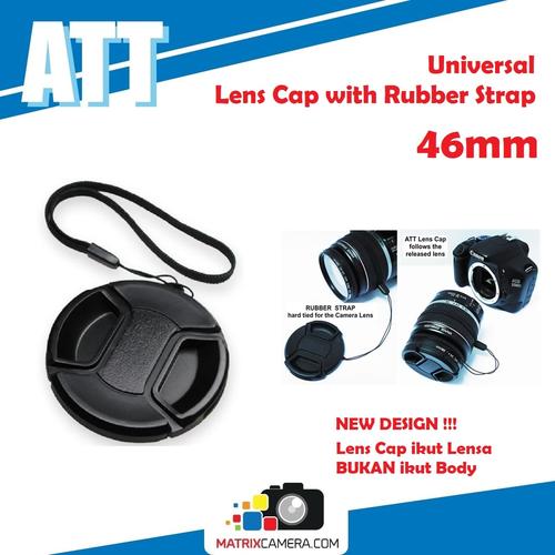Jual Universal Lens Cap with Rubber Strap 46mm Lenscap Tutup Lensa ...