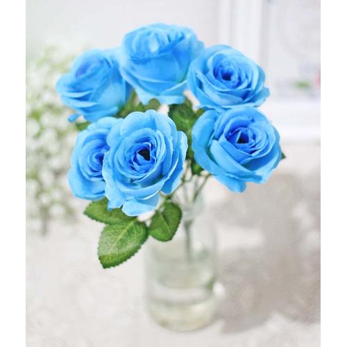 Jual bunga buket artificial rose ross mawar / artificial flower blue ...