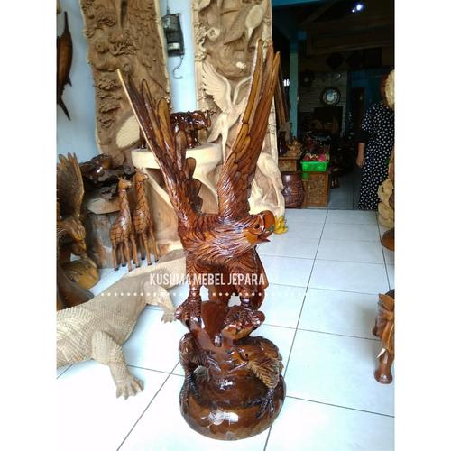 Jual Patung Rajawali Kayu Trembesi Solid/Utuh (Tinggi 110cm) - Kab ...