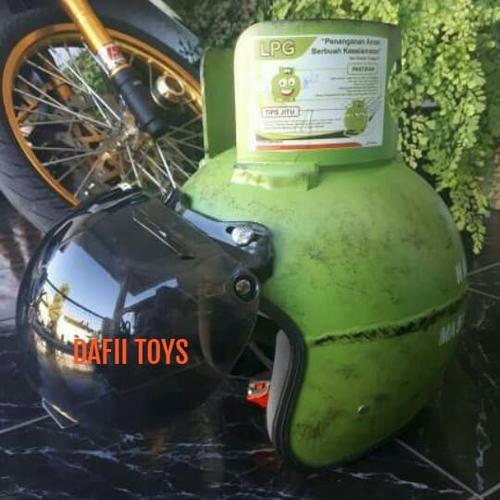 Jual Helm Helem Helmet Retro Bogo Dewasa Tabung Gas LPG 3KG SNI- Hijau ...