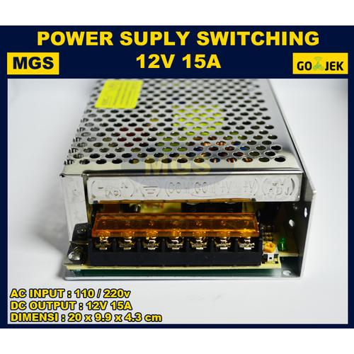 Jual Adaptor 12V 15A Power Supply Switching LED Jaring 15 Ampere 12 ...