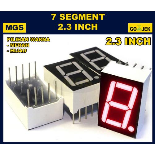 Jual LED 7 Segment 2.3 inch Display 2.3inch Segmen Digit Merah Hijau ...
