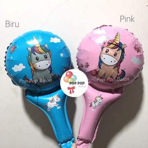 Jual Balon Foil Pentungan Unicorn WARNA / Balon Tongkat Bulat Anak ...