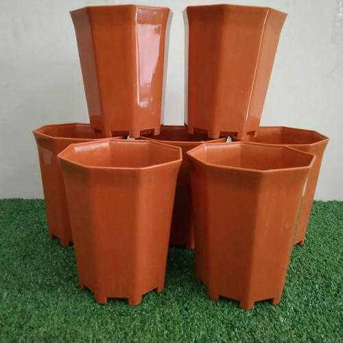 Jual pot bunga | pot PAGODA | pot NKT | pot uk 10 cm | warna bata ...