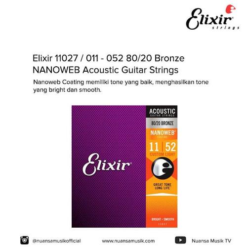 Jual Elixir 11027 / 011 - 052 80/20 Bronze NANOWEB Acoustic Guitar ...