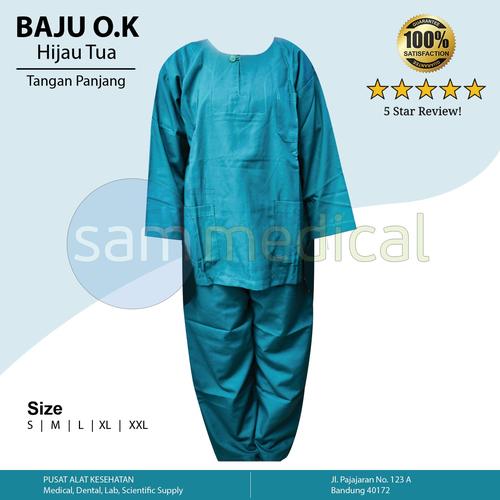 Jual Baju OK / Baju Jaga / Baju Operasi Tangan Panjang Hijau Tua - SIZE ...