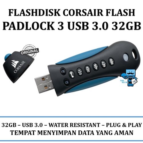 Jual Flashdisk Corsair Flash Padlock 3 32GB USB 3.0 (CMFPLA3B-32GB ...