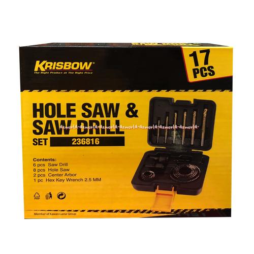 Jual Krisbow Hole Saw Saw & Drill 17Pcs Isi Peralatan Gergaji - Jakarta ...
