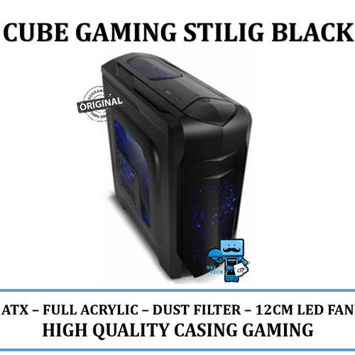 Jual Casing PC CPU CUBE GAMING STILIG Black - ATX / Full Acrylic Window ...