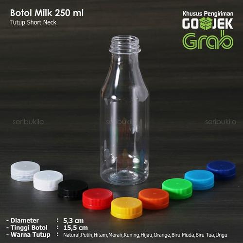 Jual Botol Plastik 250 ml Milk / Botol Pir Milk 250 ml - Tutup Short ...