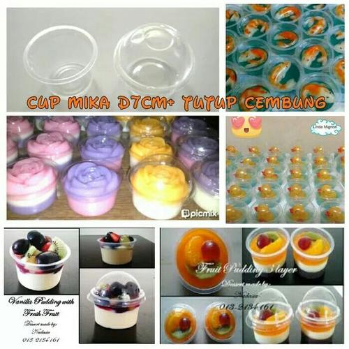 Jual Cup Mika 75ml+Tutup Cembung Tempat Ice Cream Puding Bebek Ikan Koi ...