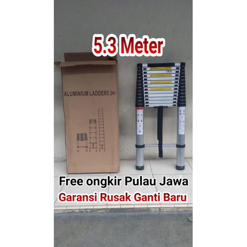 Jual Tangga Teleskopik 5.3 Meter Merk One Pro Tangga Alumunium indihome ...