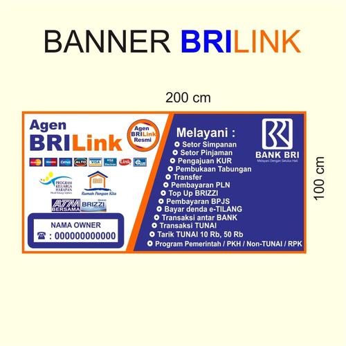 Jual Cetak Banner BRILink / BRI LINK print 200x100 cm - Kab. Blitar ...