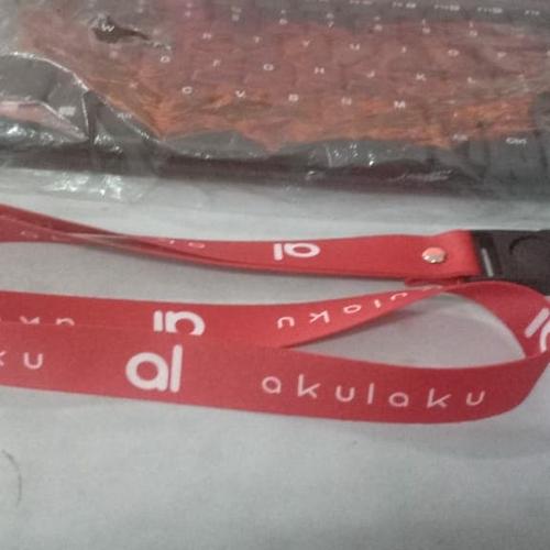 Jual tali tisu 2cm lanyard tali id card printing 2sisi stoper kait ...