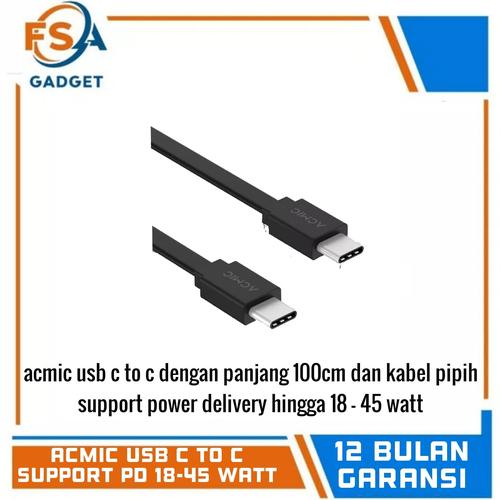 Jual Acmic kabel power delivery 18watt panjang 100cm kabel pipih/gepeng ...