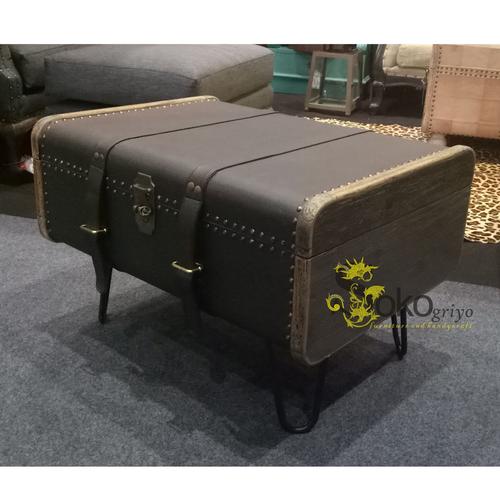 Jual MEJA BOX - MEJA KAYU KOMBINASI KULIT - VINTAGE TABLE - MEJA PETI ...