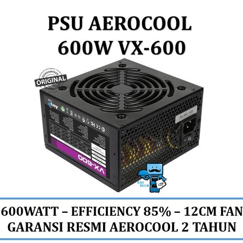 Jual PSU Aerocool 600W VX-600 - Efficiency Up To 85% - Most Valued ...