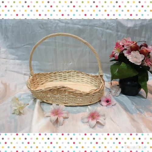Jual [K40]Keranjang rotan bambu oval keranjang seserahan buah bunga ...