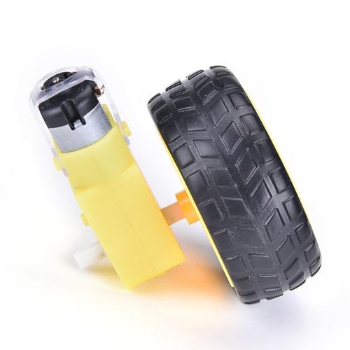 Jual Roda Mobil Robot Pintar Plastik Dinamo Motor DC 3-6V untuk Arduino ...