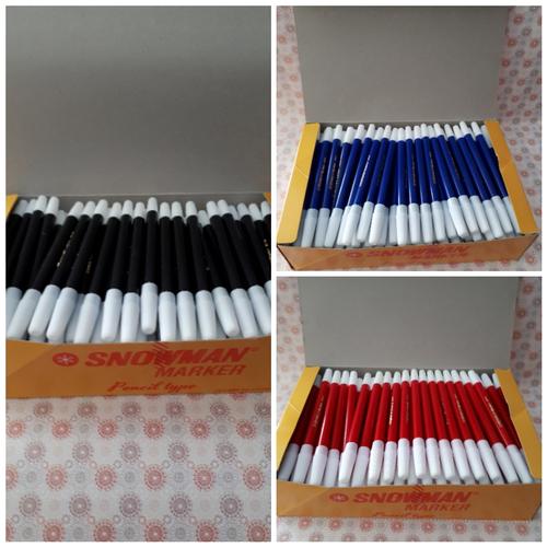 Jual Spidol Kecil Snowman Marker/Spidol Hitam Pensil type - Hitam - Kab ...