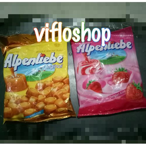 Jual Permen Alpenliebe Original & Strawberry Kemasan Bag 125 gr (isi 50 ...