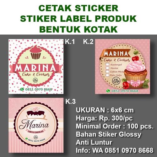 Jual Cetak Sticker/Stiker Label Produk Murah Bentuk Kotak - Kab. Jember ...
