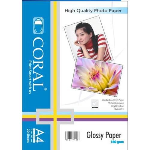 Jual CORAL GLOSSY PHOTO PAPER A4 180 GSM - Kota Bandung - JAYA.ATK ...