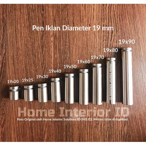 Jual Pen Iklan 19 X 50 mm Stainless Steel Pen Reklame Baut Akrilik ...
