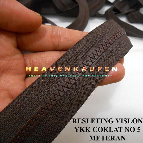 Jual Resleting Zipper YKK Vislon Coklat No 5 Meteran - Kota Malang - Heaven Kaufen | Tokopedia