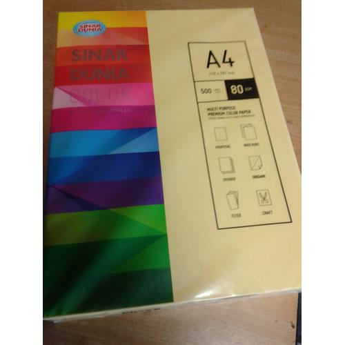 Jual Sinar Dunia. Kertas Warna A4 80gsm. IT 160 Yellow. - Jakarta Utara ...