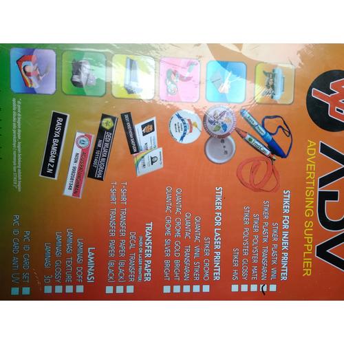 Jual kertas stiker transfaran/untuk name tag bisa di printer biasa ...
