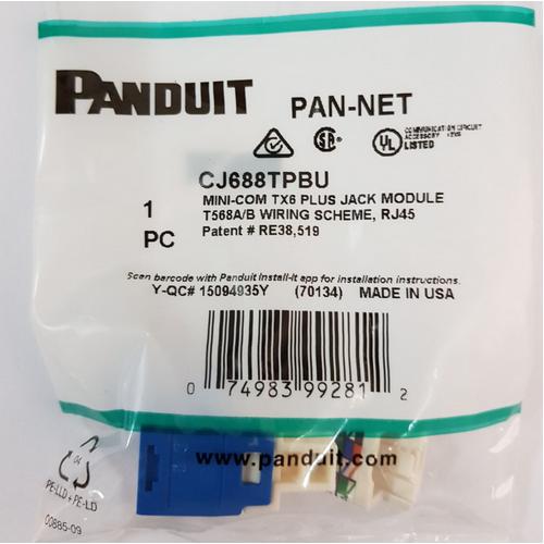 Jual Panduit Pan-Net Modular UTP Cat6 CJ688TPBU Module Jack Pannet Cat ...