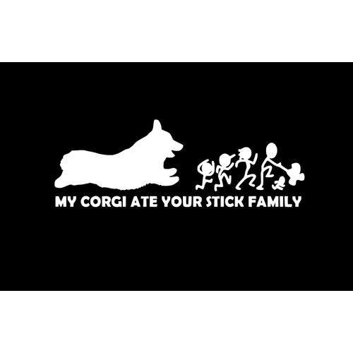 Jual Stiker Mobil My Corgi Ate Your Stick Figure Happy Family Sticker ...
