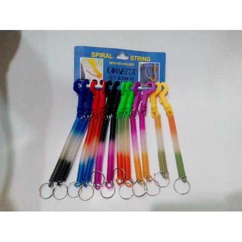 Jual Gantungan kunci tali spiral karet per elastis kecil keychain murah ...