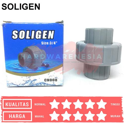 Jual Watermur PVC SOLIGEN 3/4 in Polos / Water mur Plastik / Union ...
