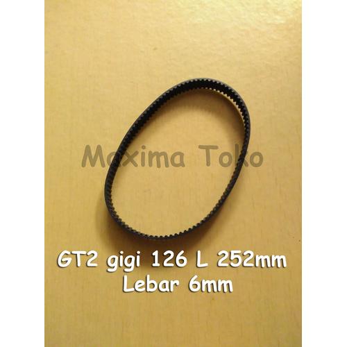 Jual Timing Belt GT2 Close loop gigi 126 L 252 mm Lebar 6mm 126t 2GT ...