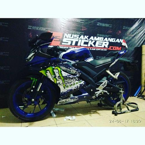 Jual Decal Motor Sticker Motor Yamaha R15 V3 Biru List Putih - Graftac ...